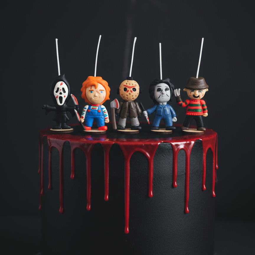 Velas de cumpleaños halloween película terror slasher , scream, michae ...